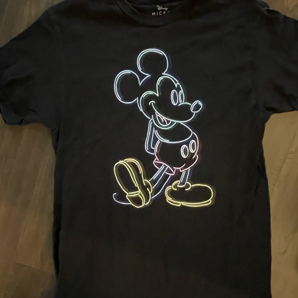 Disney | Shirts | Mickey Mouse Neon Electric Black T | Poshmark